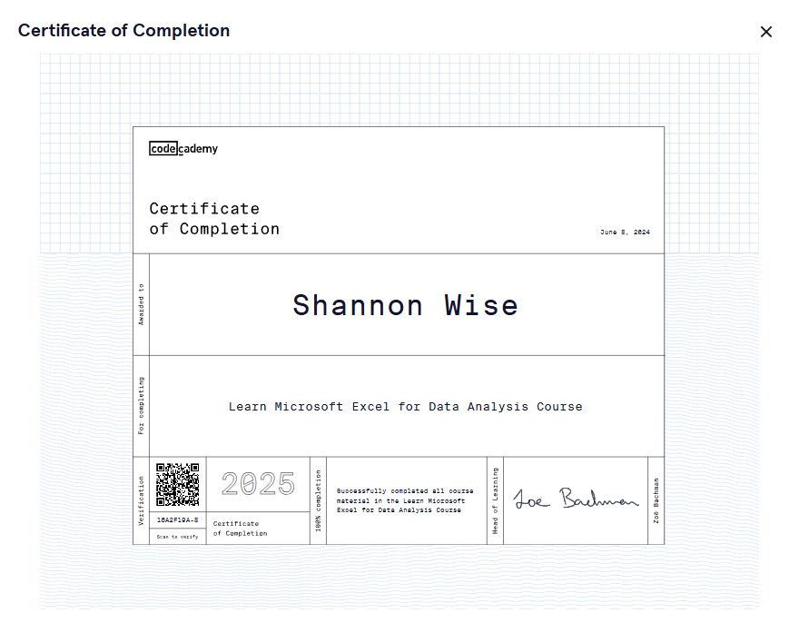 Shannon Wise — Data Analyst